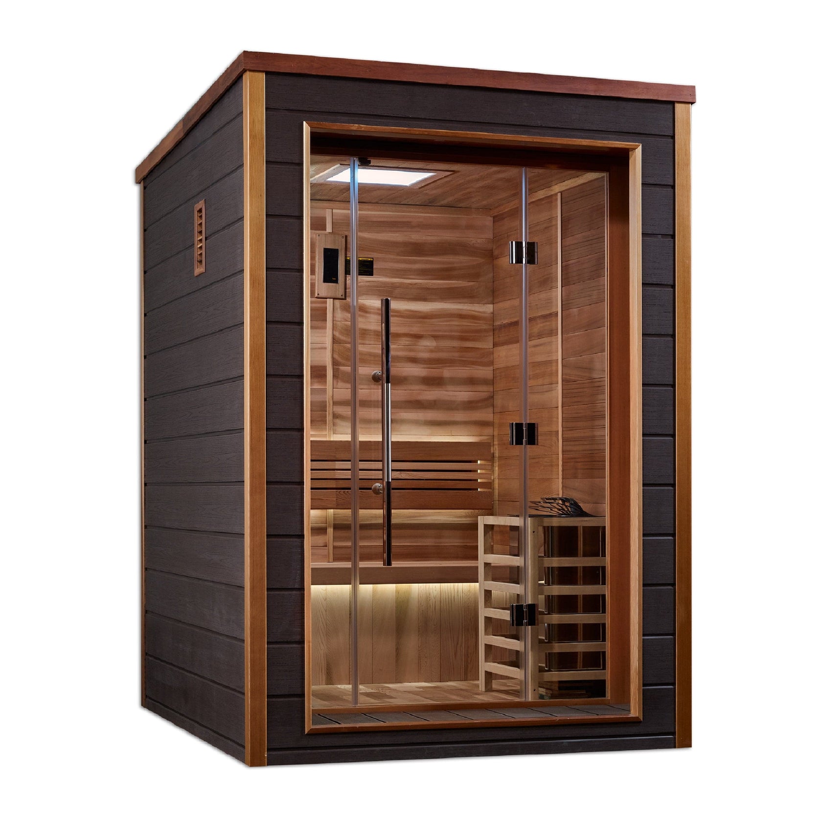 "Narvik" 2-Person Outdoor-Indoor Traditional Sauna – eSteamed Saunas