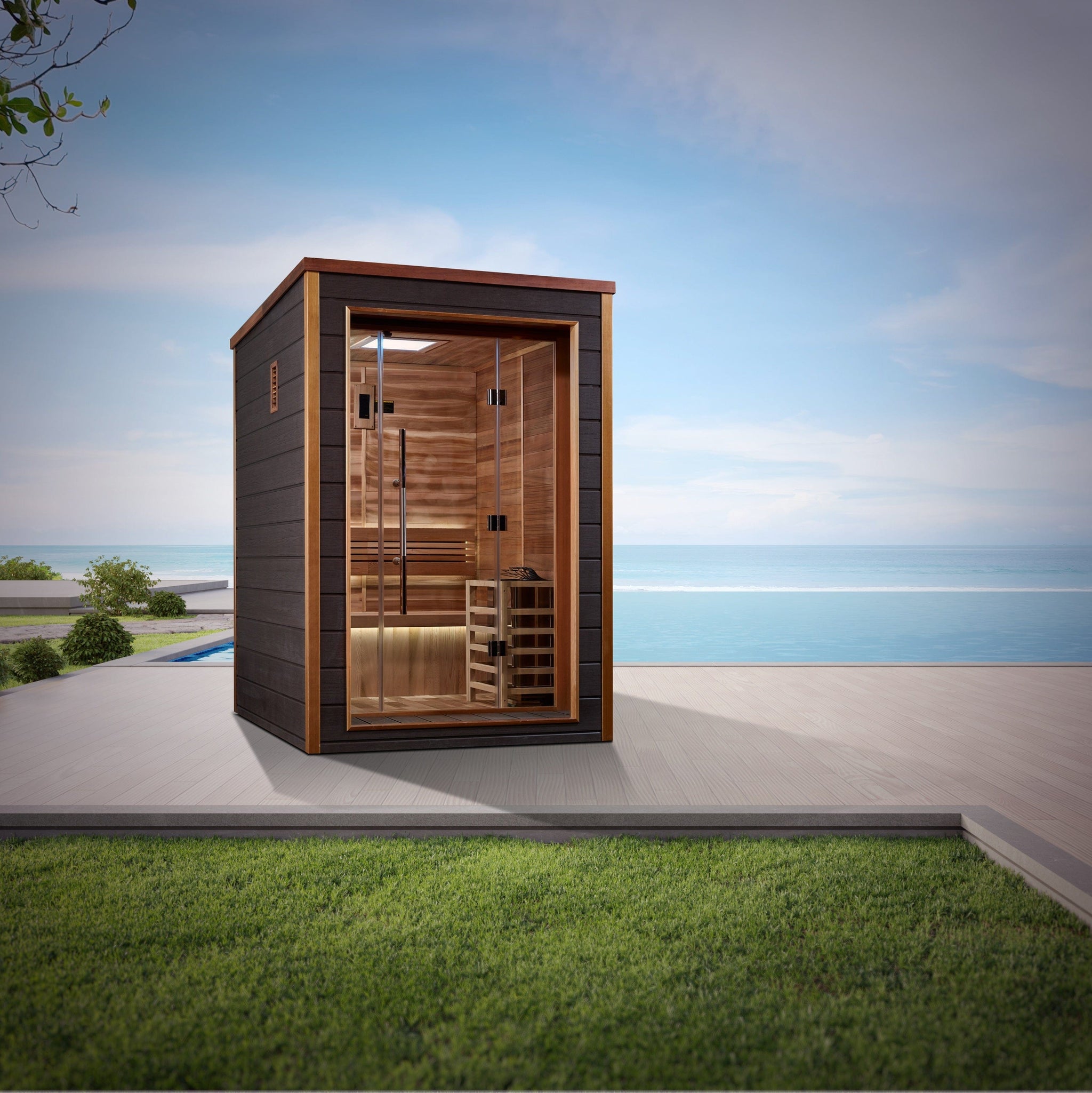 Stilvolle Sauna 2 Personen Outdoor Ebenbild